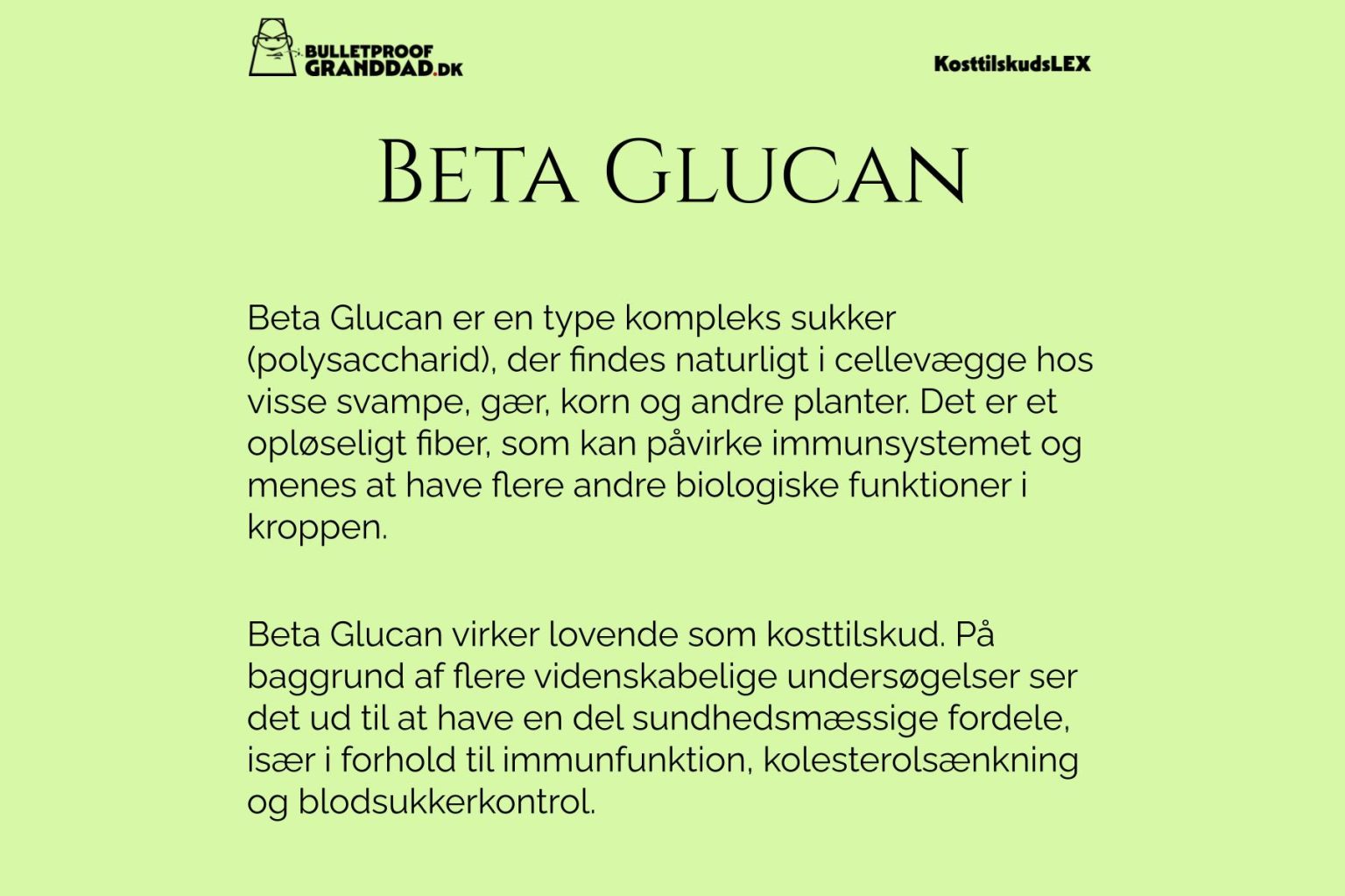 Beta Glucan - BulletproofGranddad